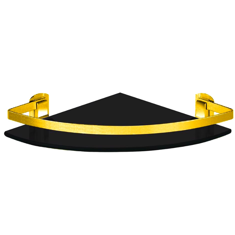 Glass Corner Shelf Black Builders Bliss
